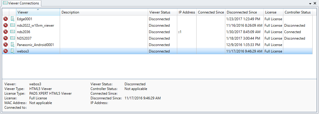 Viewer connections